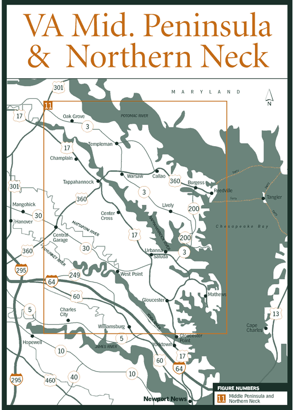 Sherpa Guides | Chesapeake Bay | Middle Peninsulas Map